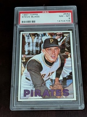 1967 Topps Baseball 562 Steve Blass SP High # PSA 8 NM-MT Balanced ...