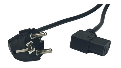Winkel Netzkabel CEE7 IEC C13 - POSAC-C13L-EUL12 schwarz 1,2m /T2DE ...