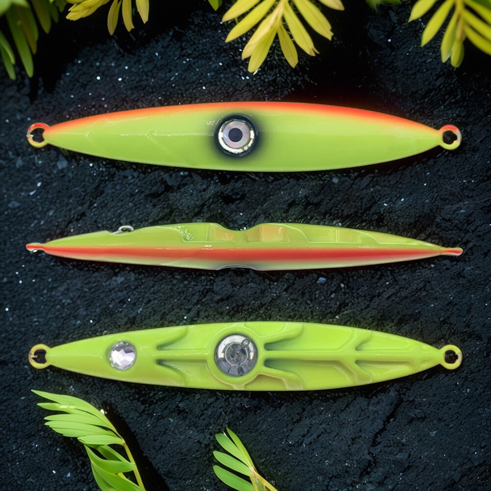 Slow Pitch Jig Luminous Metal Hard Baits Flat Fall Jigs for Saltwater ...