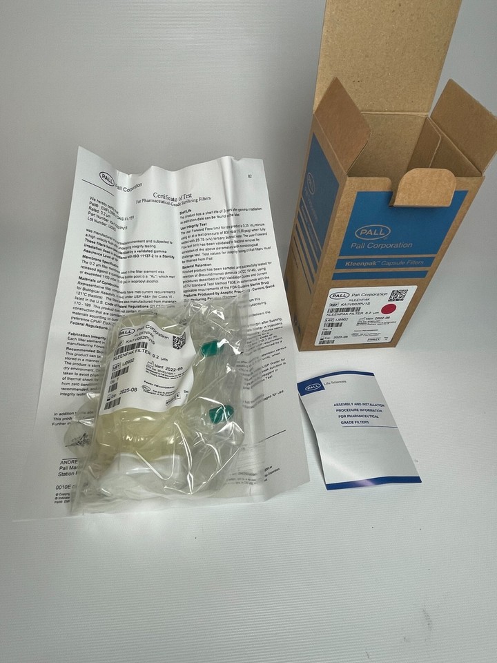 NEW Pall Emflon II Kleenpak .2 µm Sterile Gas Filter 380cm 1-1½ Flange ...