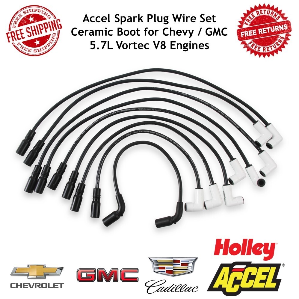 Accel Spark Plug Wire Set Ceramic Boot for Chevy / GMC 5.7L Vortec V8 ...