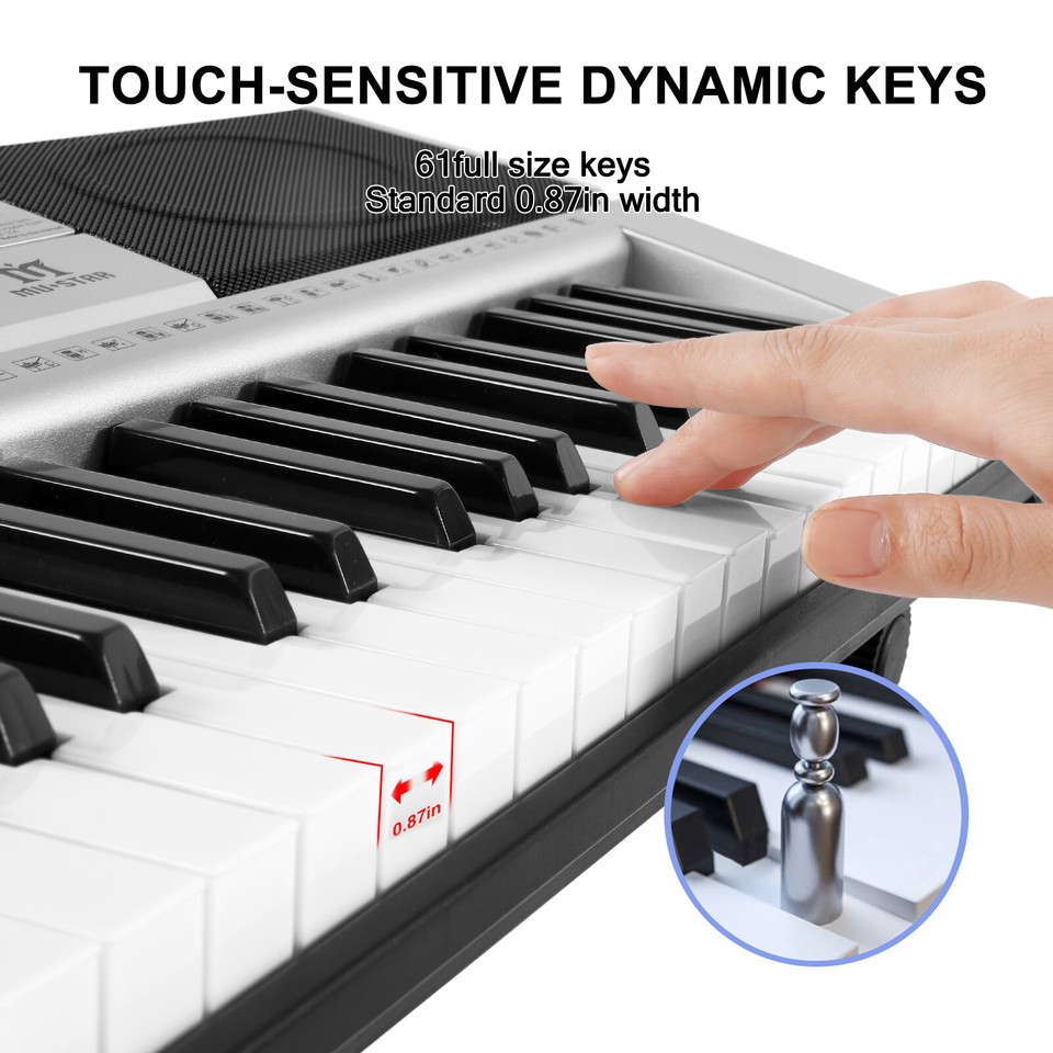 ♬Mustar Smart Electronic Keyboards Digital Keyboards 61 Lighted Up Keys ...