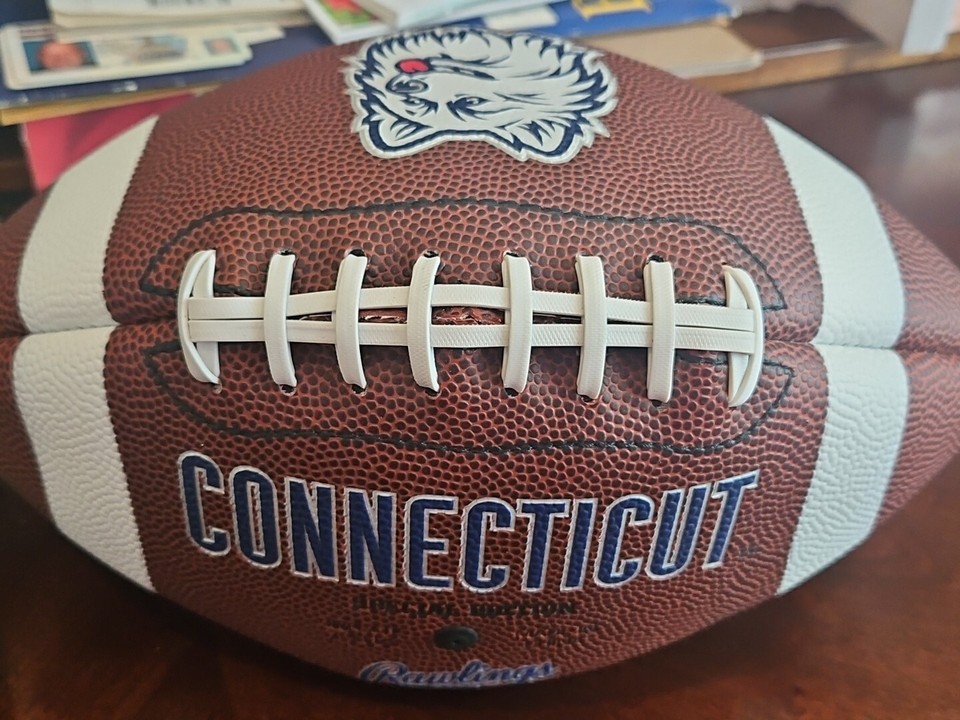 uconn huskies university of connecticut logo design football ball ucaa ...