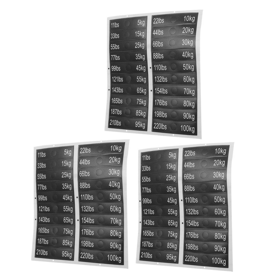 3 Sheets Weight Stickers: Weight Stack Labels Decals - Weighting Number ...