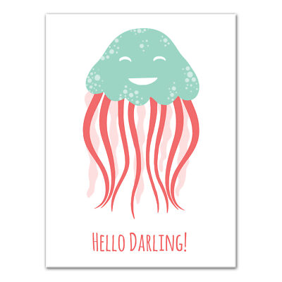 Creative Products Hello Darling Jellyfish 12 x 16 Canvas Wall Art | eBay