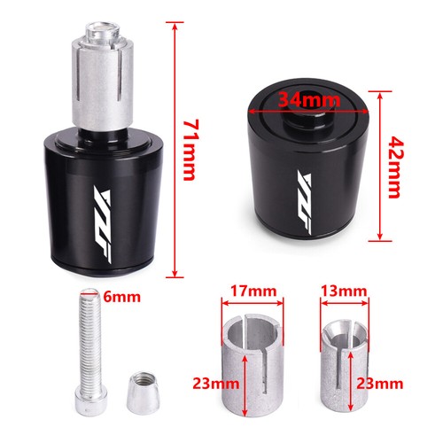 For Yamaha YZF R1 R3 R6 R15 Handle Bar End Caps Handlebar Hand Grips K ...