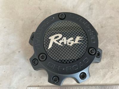 RAGE Off Road Motoring Flat Matte Black Wheel Rim Hub Center Cap C352L ...