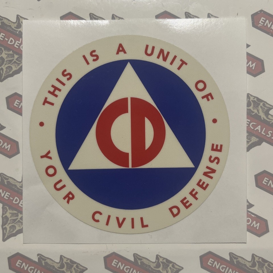 Civil Defense Unit Decal Tool ID 6" Like Original Vinyl Reproduction ...