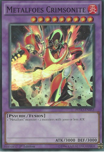 YU-GI-OH CARD: METALFOES CRIMSONITE - SUPER RARE - PEVO-EN053 - 1ST ...