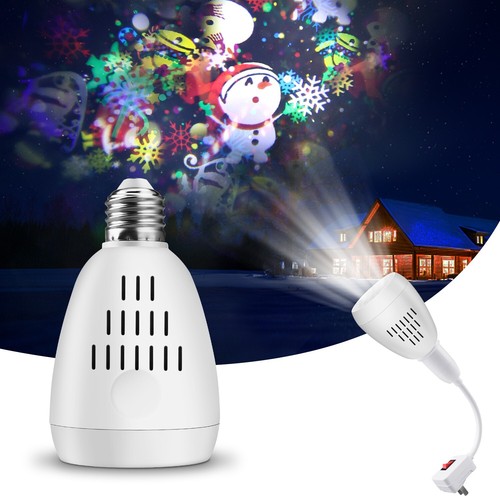 LED Self Rotating Projector Laser Lamp E26 Christmas Snowflake ...