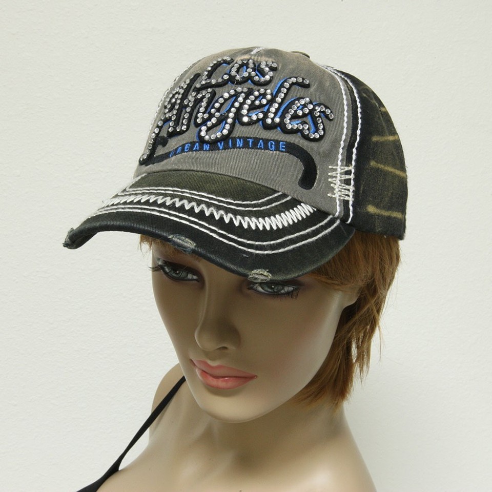 Urban Vintage Los Angeles Rhinestone Studded Cap Hat Baseball Caps ...