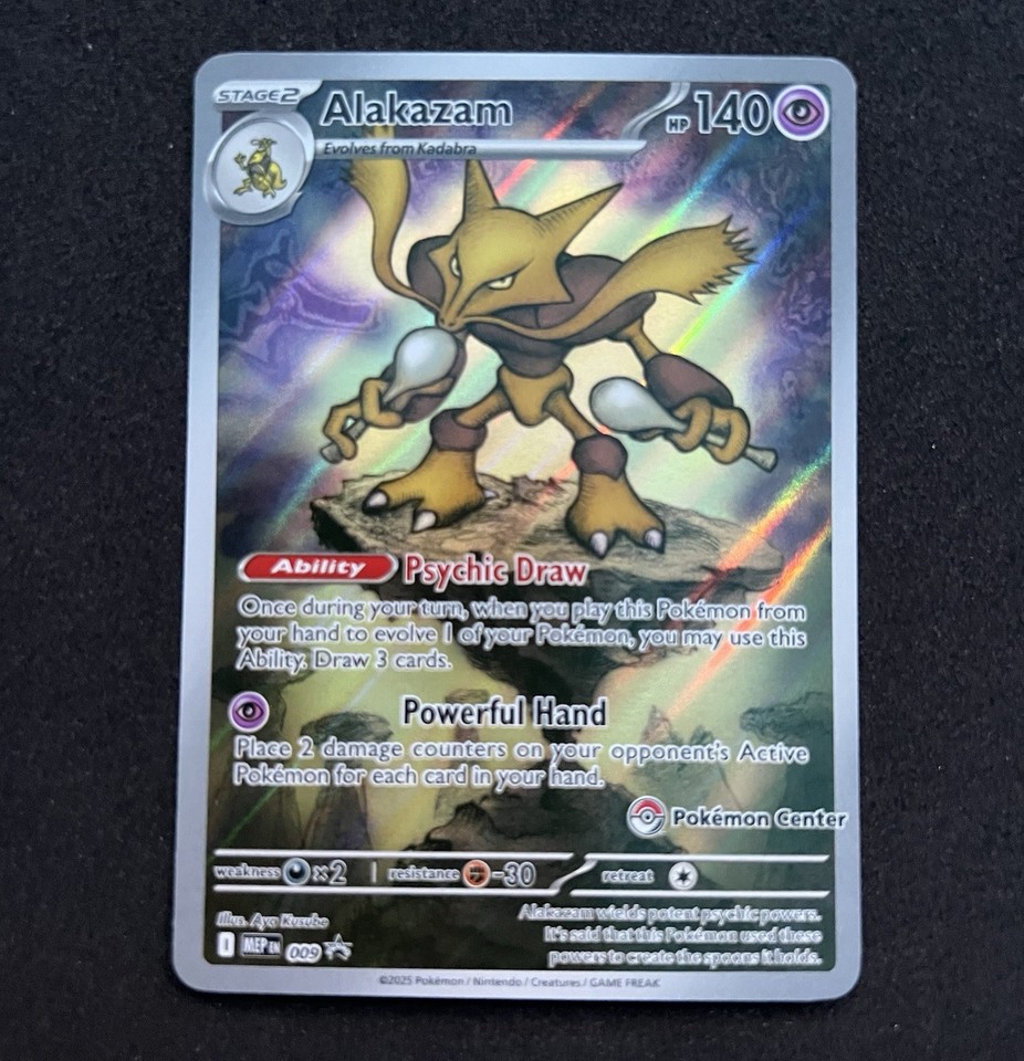 Pokemon TCG - Mega Evolution Riolu & Alakazam Pokemon Center Stamped ...