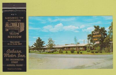 Matchbook Postcard Combo - Auburn Motor Inn Auburn ME | eBay