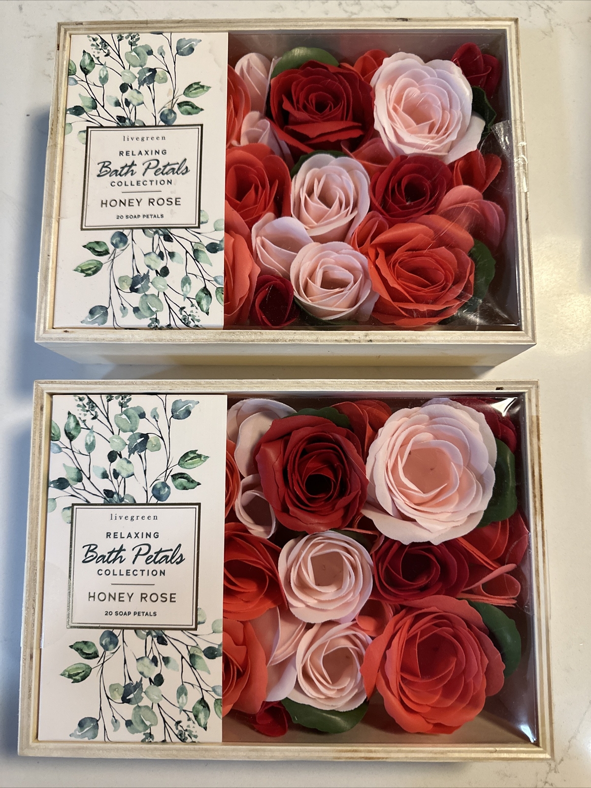 Livegreen-Bath Petals -Honey Rose 20 Soap Petals 8x6 Box Size- New -B ...