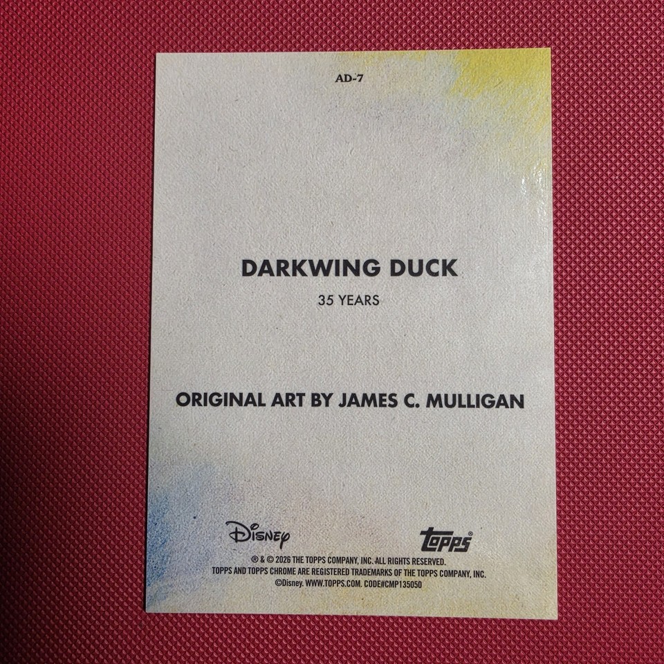 2026 Topps Chrome Disney DARKWING DUCK Art Of Disney SSP Case Hit #AD-7 ...