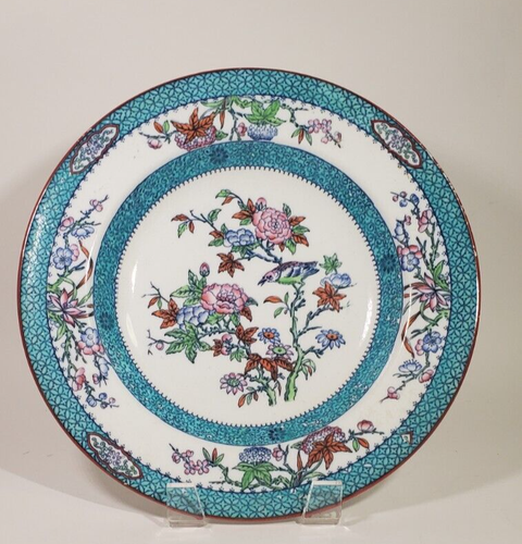 Minton Cuckoo Floral Earthenware Porcelain Rim Soup Bowl Plate Teal ...