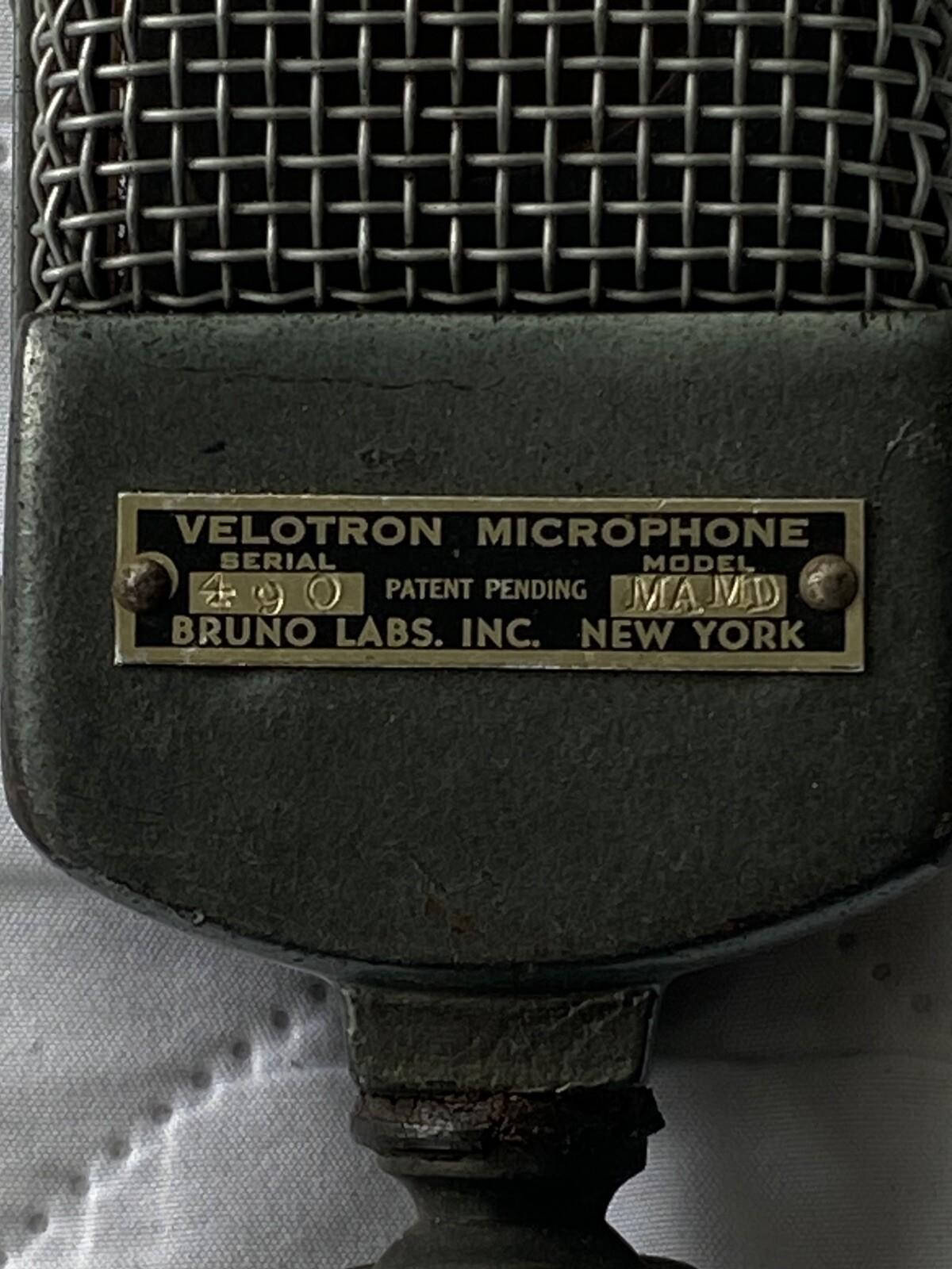 Ultra Rare 1930/1940s BRUNO LABS Velocity Ribbon Microphone Great Cond ...