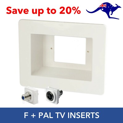 Recessed Wall Plate Box Power Point Outlet + Clipsal Style F Type ...