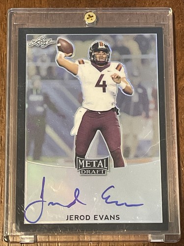 2017 Leaf Metal Draft Jerod Evans Rookie Auto Autograph RC BLACK 3/15 ...