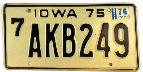 Iowa 1976 License Plate Garage Auto Tag Black Hawk Co Man Cave Decor ...