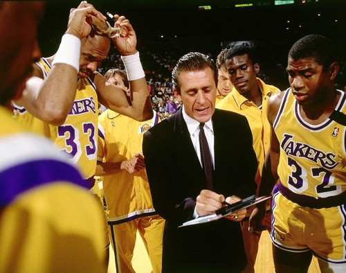 PAT RILEY & MAGIC JOHNSON 8X10 PHOTO LOS ANGELES LAKERS LA BASKETBALL ...