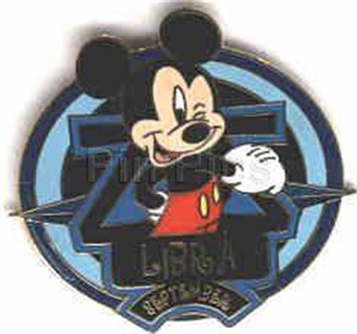 MICKEY MOUSE ZODIAC SIGNS Horoscope SEPTEMBER LIBRA 2001 LE Disney PIN ...