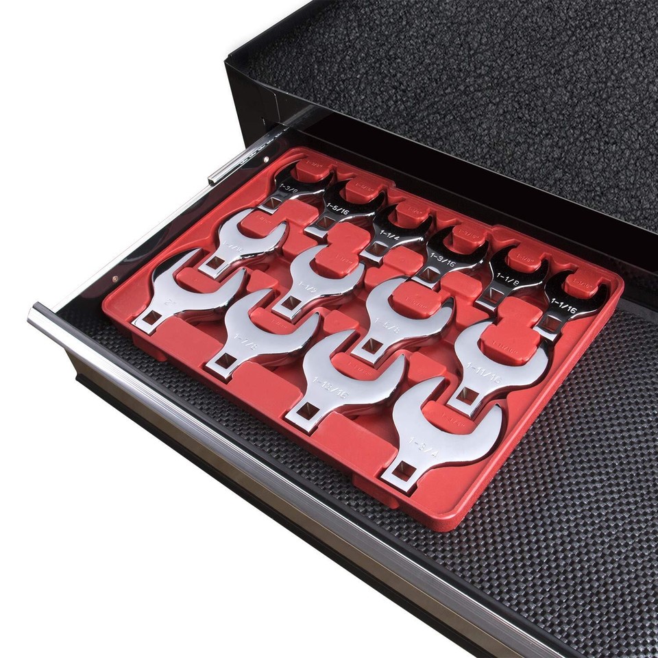 14-Piece Premium 1/2" Drive Jumbo Crowfoot Wrench Set, Chrome Vanadium ...