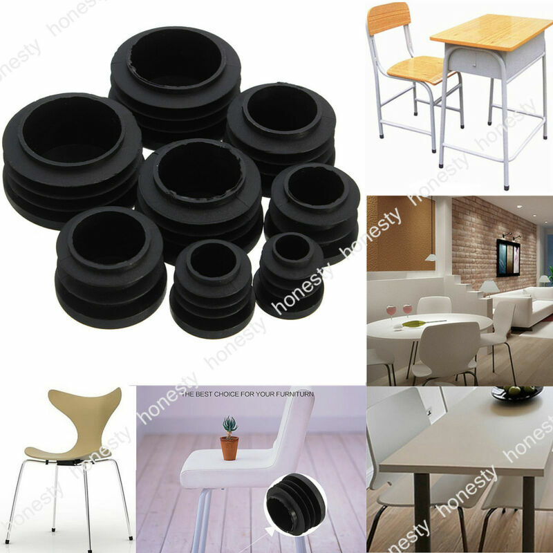 4PCS Round Plastic Chair Leg Glide Cap Plug Tubing Pipe Insert Floor ...