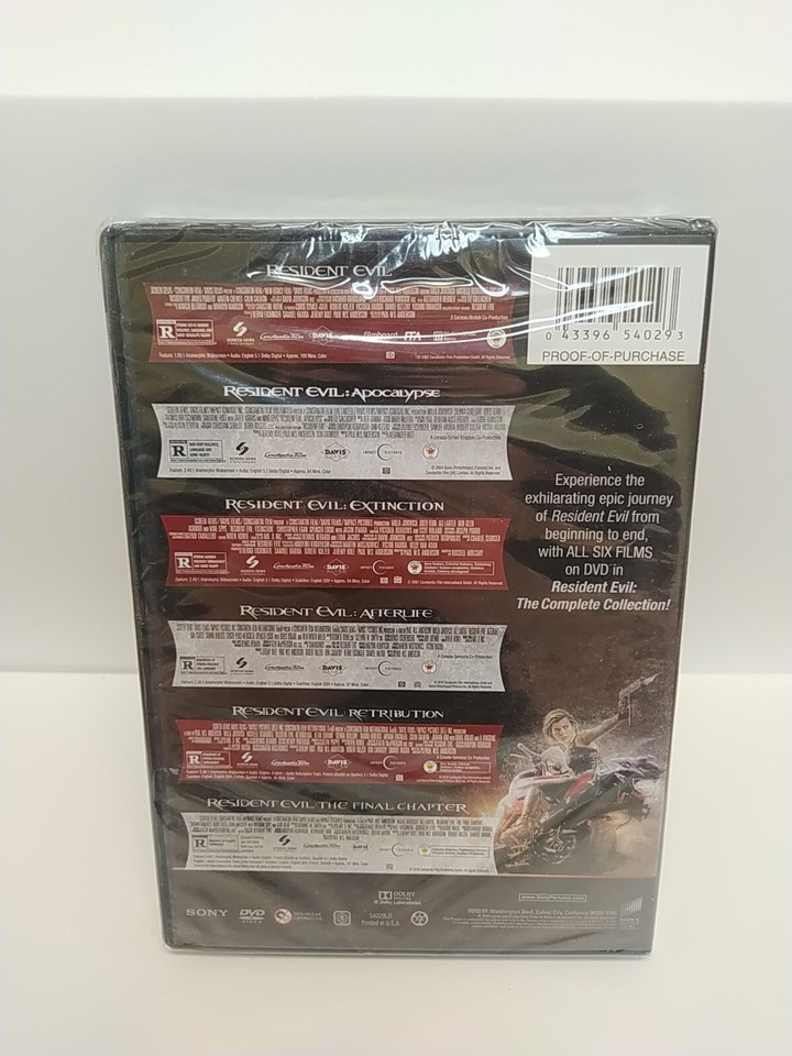 Resident Evil (DVD) The Complete 6-Film Collection Set OOP BRAND NEW ...