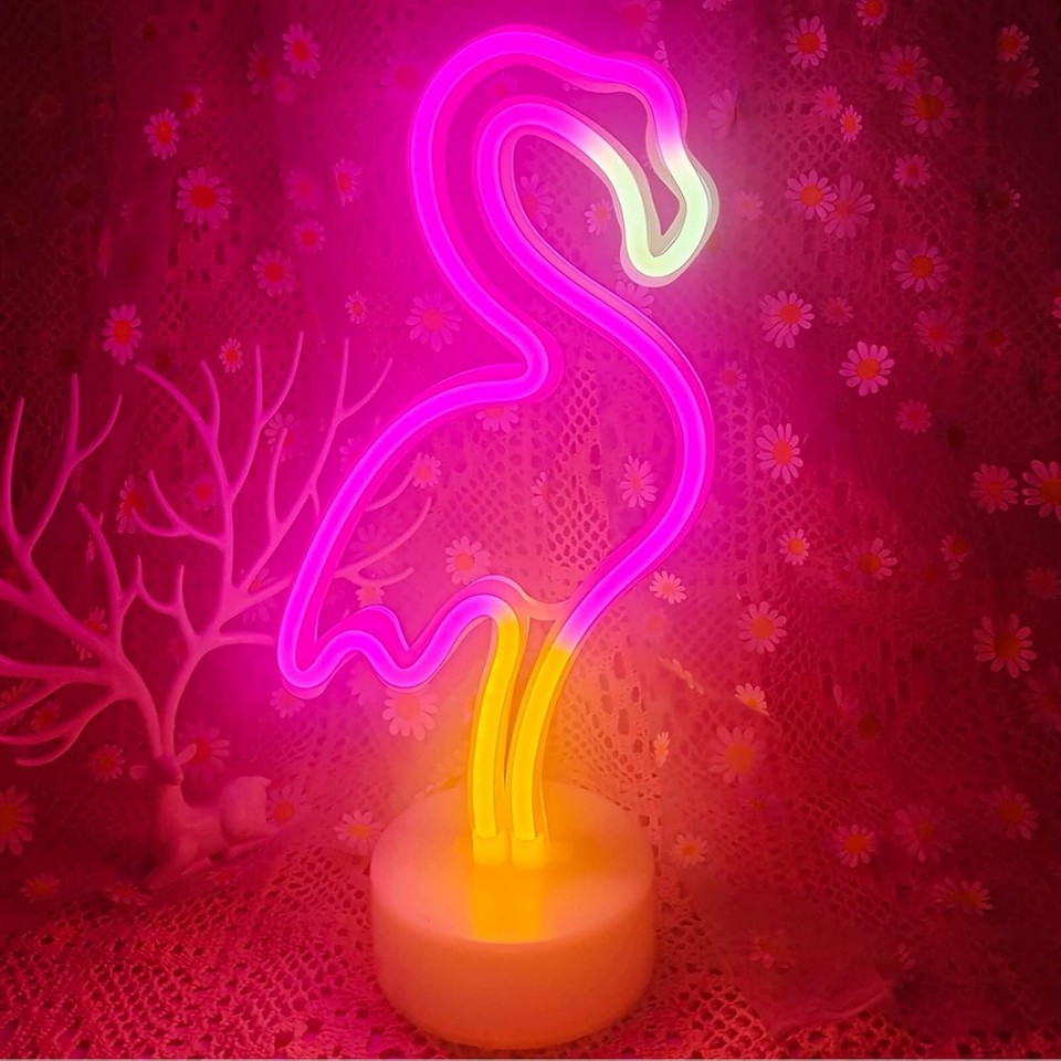 Pink Flamingo LED Neon Light Sign for Bedroom & Girls Room Decor ...