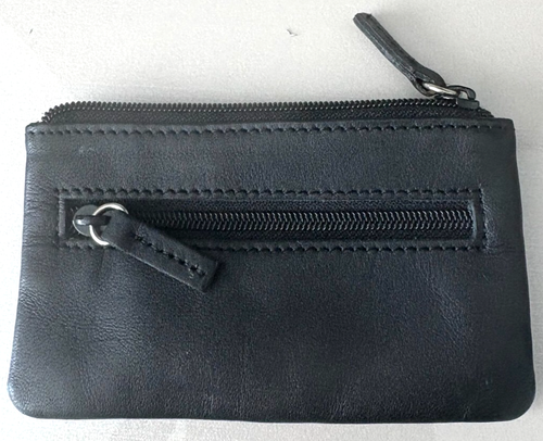 Perry Ellis Portfolio Men's Black Genuine Leather Credit Card/Coin Case ...