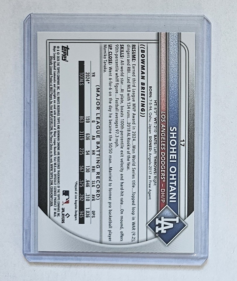 2025 Bowman Chrome Shohei Ohtani Wave Refractor 084/100 LA Dodgers | eBay