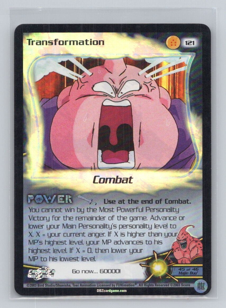 1x DBZ CCG TRANSFORMATION 121 HOLO FOIL RARE FUSION SAGA DRAGON BALL Z ...