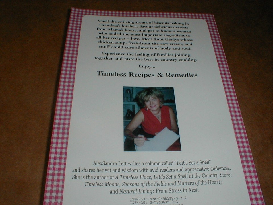 Country Cooking Customs Cures Recipes Remedies Cookbook Alex Sandra ...