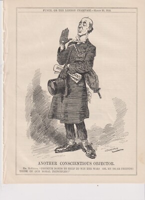1916 Punch Cartoon Another Conscientious Objector - McKenna | eBay UK