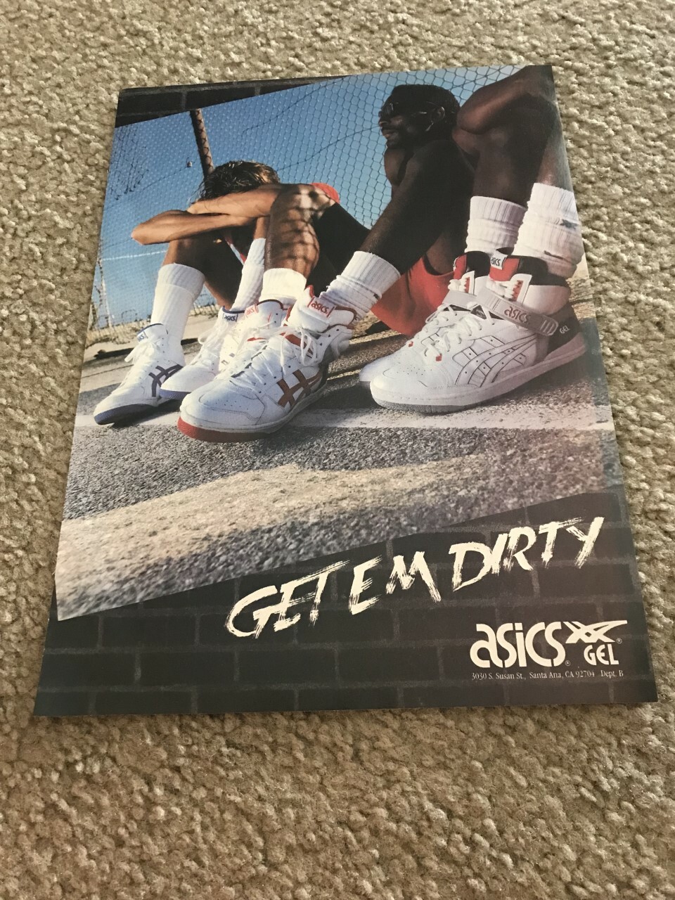 Vintage 1988 ASICS GEL Basketball Running Shoes Poster Print Ad 1980s ...