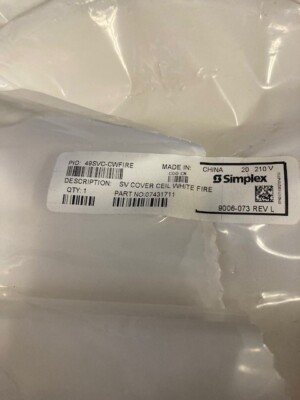SIMPLEX (49SVC-CWFIRE) SV Cover Ceil White Fire | eBay