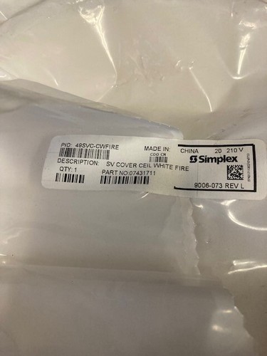 SIMPLEX (49SVC-CWFIRE) SV Cover Ceil White Fire | eBay