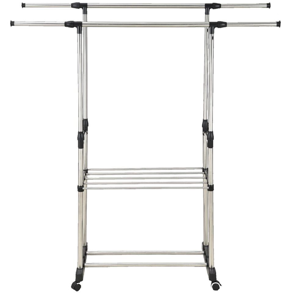 Clothing Rail Garment Rack Display Hanger Hanging Stand Cloth And Shoe ...