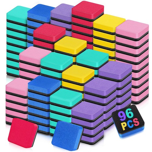 96 Pack Dry Erase Erasers, Mini Magnetic Dry Erase Eraser Bulk, Square ...