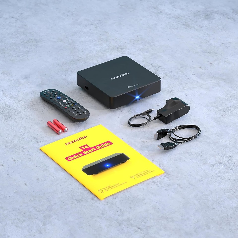 Manhattan T4 Freeview Play 4K TV Box, Black | eBay UK