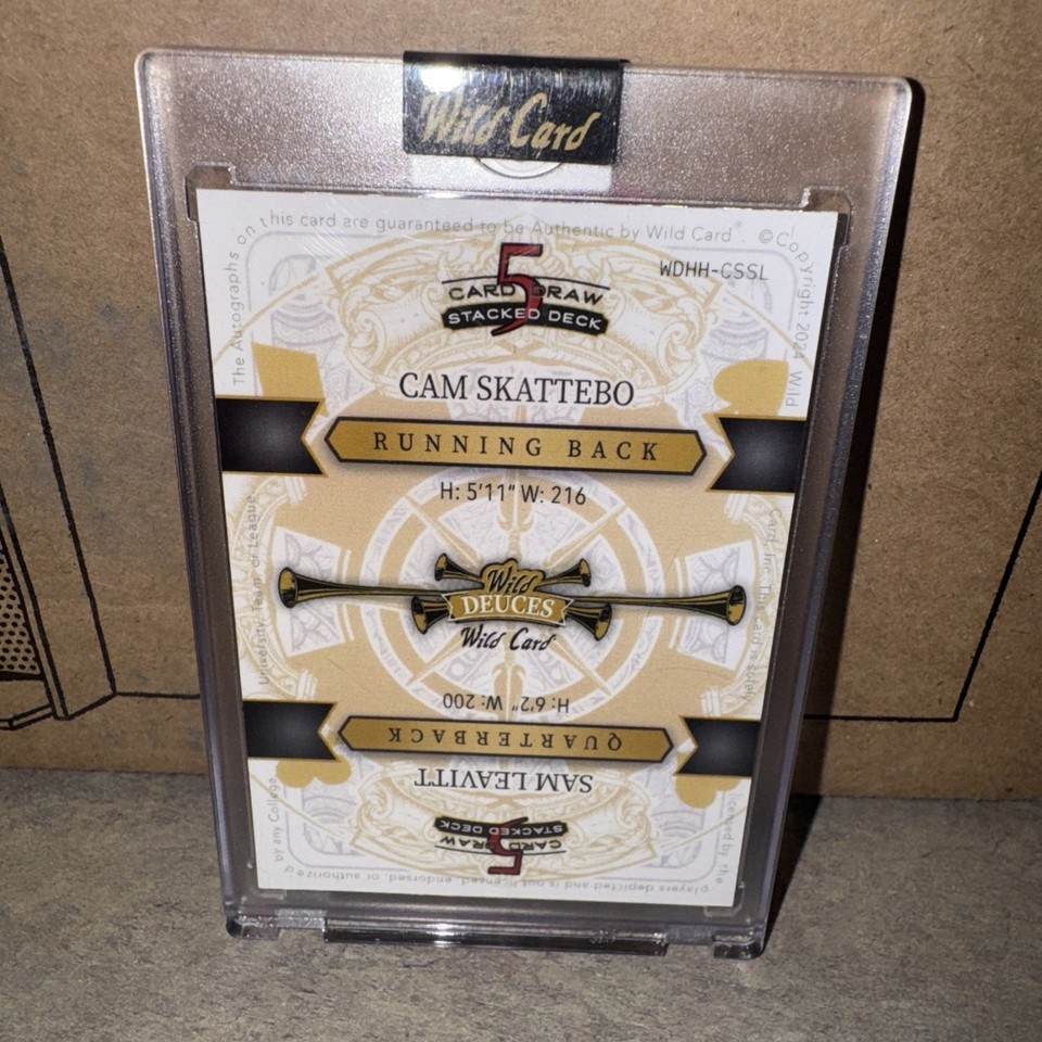 Cam Skattebo/Sam Leavitt 2024 Wild Card 5 Card Draw Stacked Dual ...