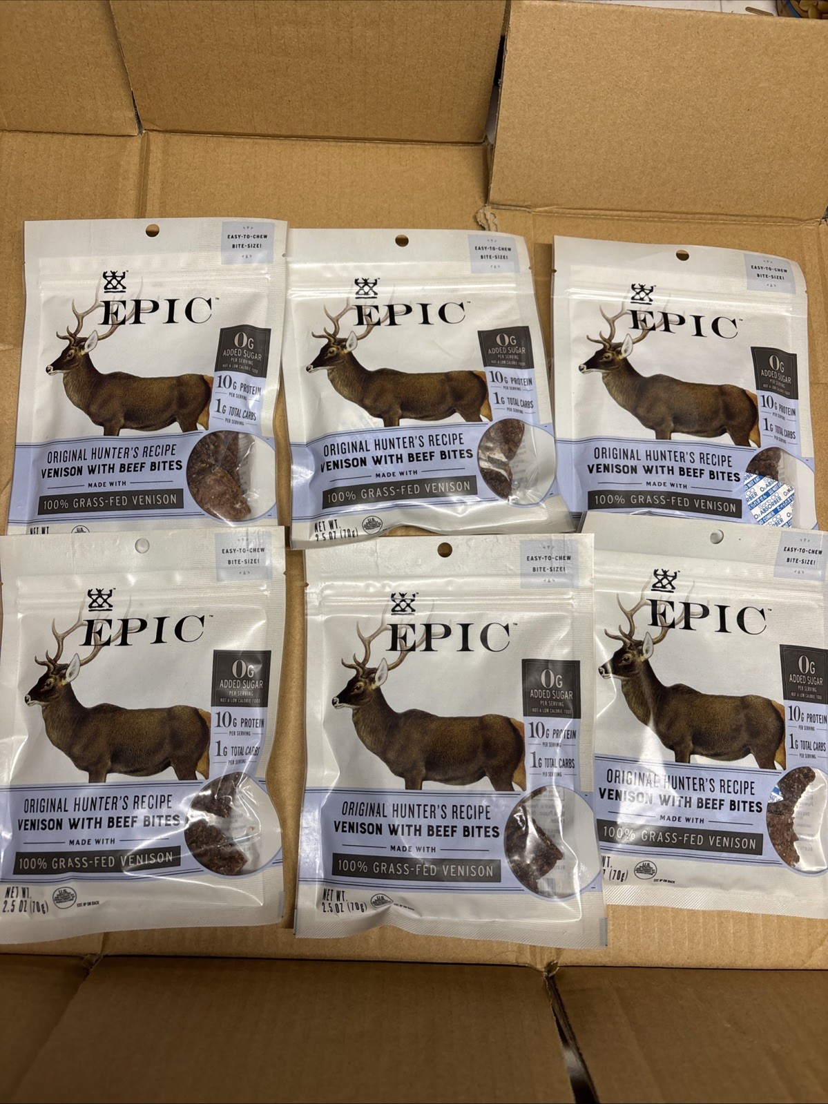Epic Bites, 6 Bags Venison with Beef Bites, BB 11/25 2.5 oz Per, | eBay