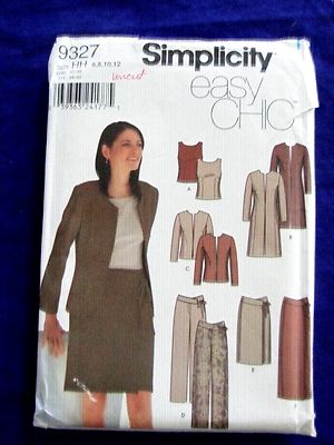 UNCUT SIMPLICITY# 9327 EASY CHIC CAREER WARDROBE SZ 6-8-10-12 SEWING ...