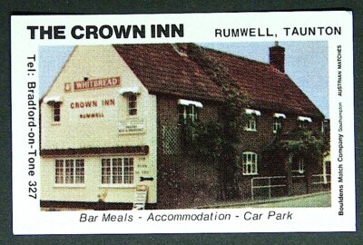 Matchbox label Pub The Crown Inn Rumwell Taunton Somerset MD261 | eBay UK