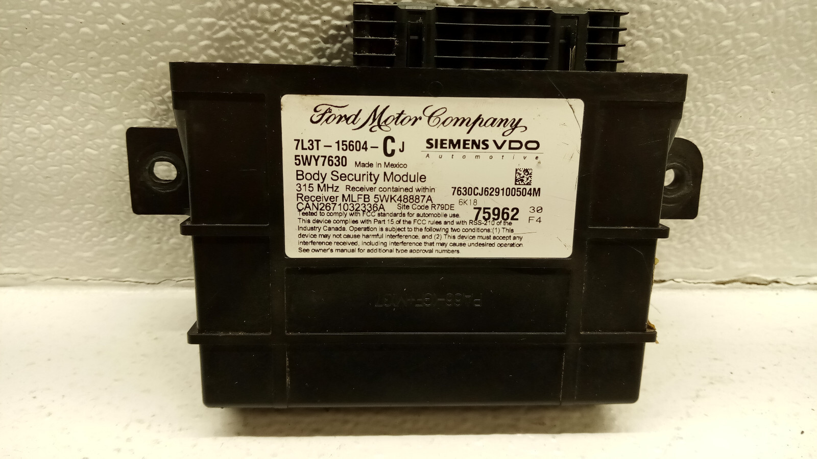 2007 - 2008 Ford F-150 Anti Theft Alarm Control Module 7l3t-15604-cj ...