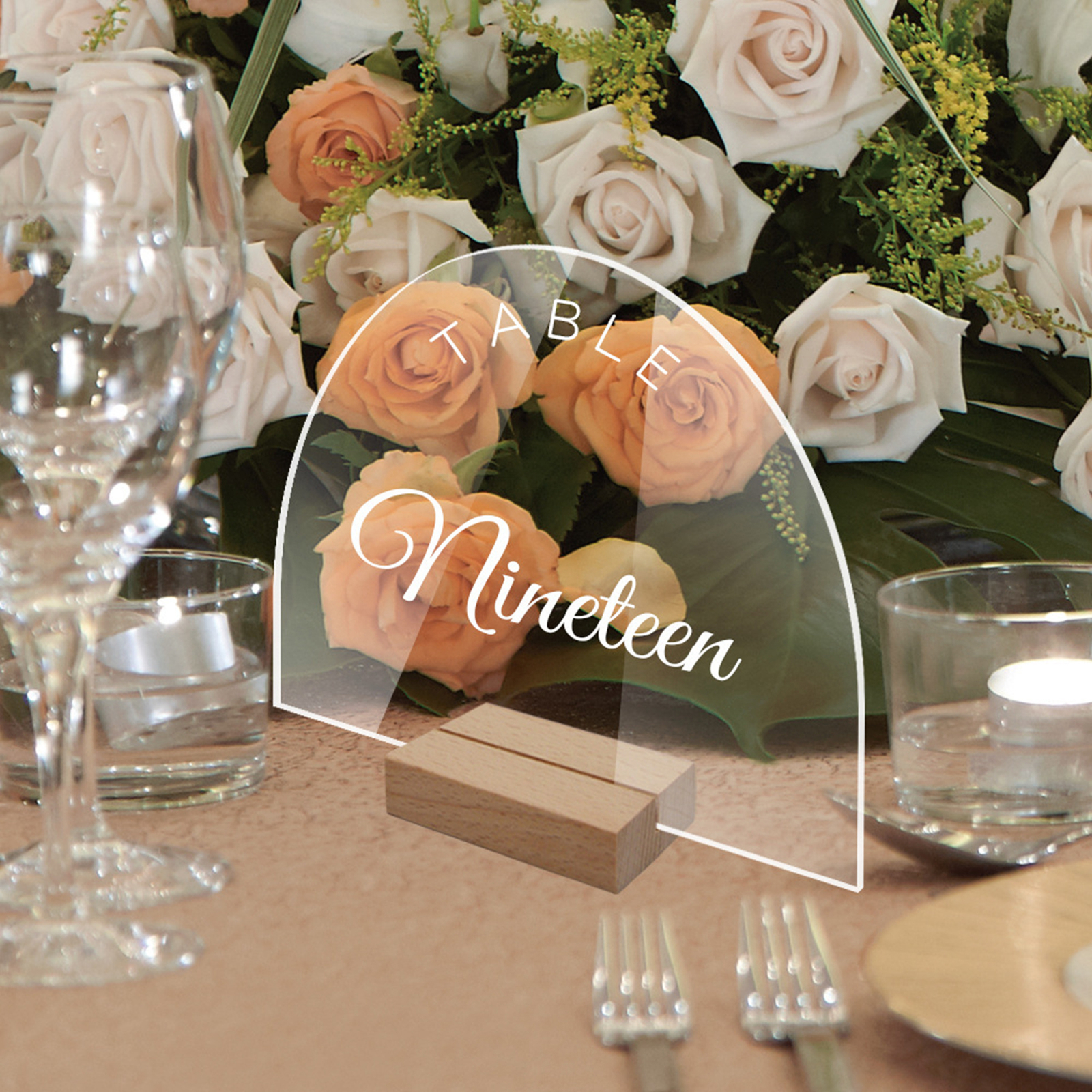 Acrylic Number Plate Name Card Transparent Sign Holder for Wedding ...