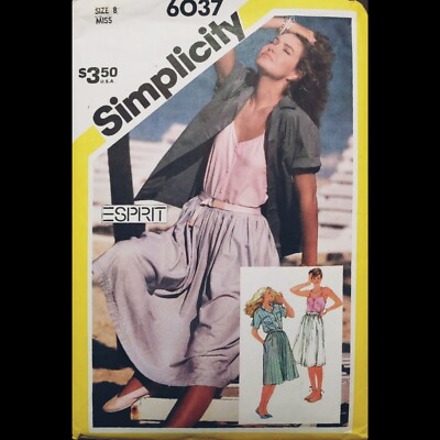 Vintage Simplicity Esprit Skirt, Camisole & Top Pattern #6037 Size 8 ...