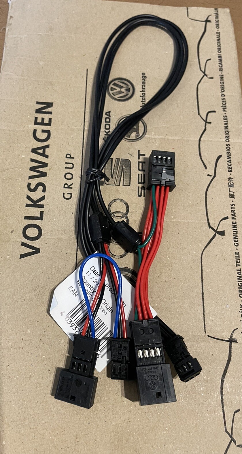 Genuine Audi Wiring Harness for Universal Traffic Recorder 4G0063511D ...