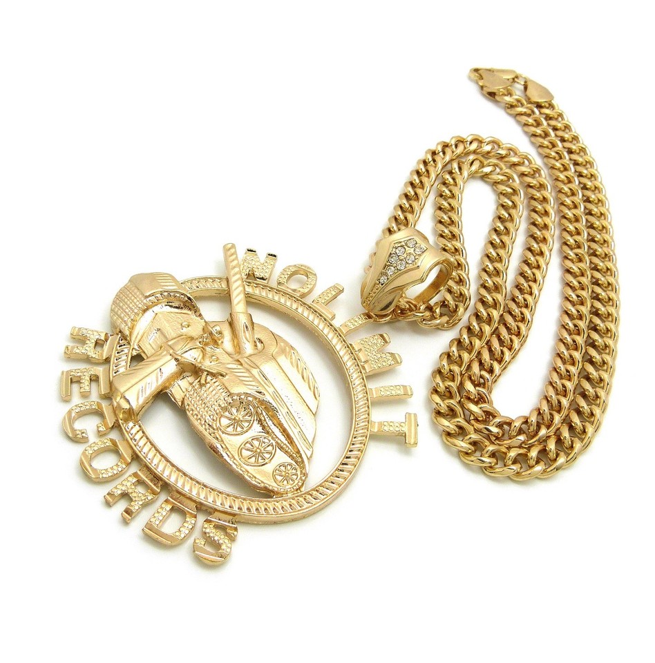 NEW NO LIMIT RECORDS PENDANT & 6mm/24" CUBAN CHAIN HIP HOP NECKLACE ...